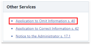 Omit Information - The Land Owner Transparency Registry (LOTR)