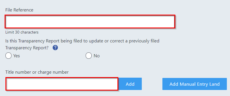 Transparency Report - The Land Owner Transparency Registry (LOTR)