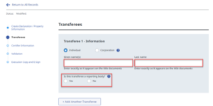 Transparency Declaration - The Land Owner Transparency Registry (LOTR)